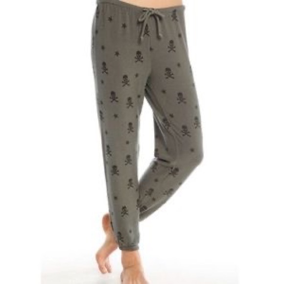Chaser | Pants & Jumpsuits | Chaser Olive Green Skull Sweatpants | Poshmark